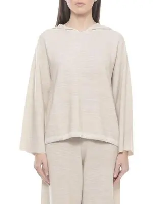Fabiana Filippi Virgin Wool And Cotton Blend Hoodie - Beige
