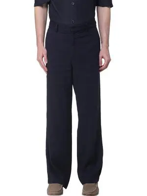 Barena Venezia Barena Navy Herringbone Wide-Leg Trousers Navy