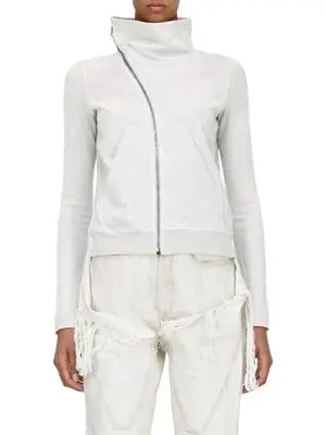 Rick Owens Asymmetrical Zip Up Sweatshirt - Grey