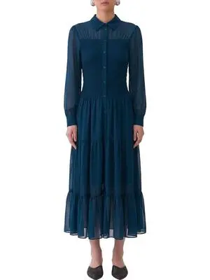 Michael Kors Tiered Shirt Dress - Blue