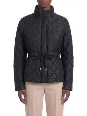 Michael Kors Michael Kors Quilted Jacket With Stand Collar And Drawstring Waist Black