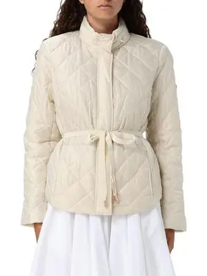 Michael Kors Michael Kors Quilted Down Jacket With High Neck And Drawstring Waist Ecru
