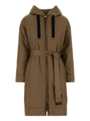 Max Mara Belted Hooded Jacket - Brown
