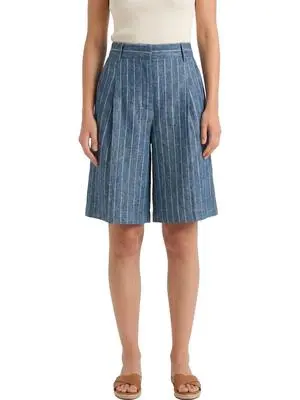ERMANNO FIRENZE Striped Tailored Shorts - White