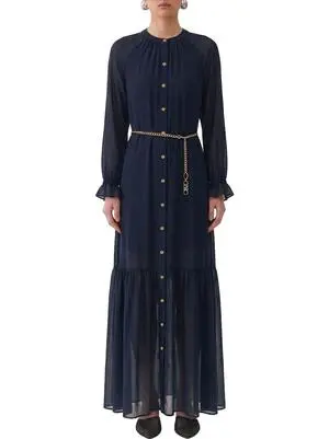 Michael Kors Long Sleeve Maxi Dress - Blue
