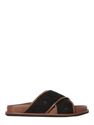 Max Mara Canvas And Leather Sandals - Black