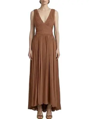 Costarellos Sleeveless V-neck Maxi Dress - Pink