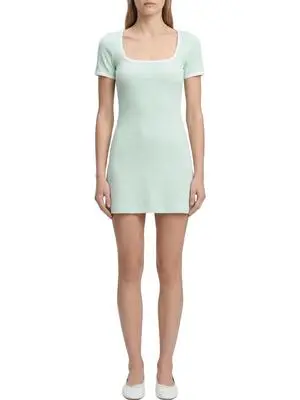 COURREGES Short Sleeve Knit Dress - Gnawed Blue