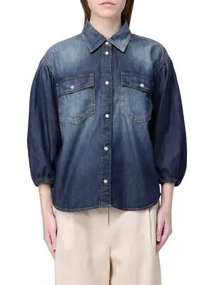 Pinko Shirt With Puff Sleeves - Denim