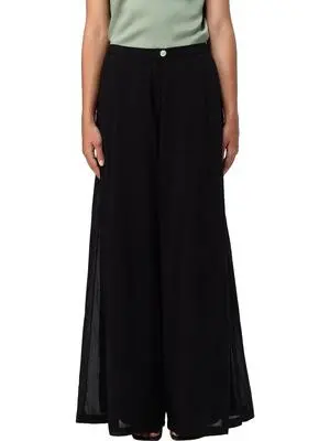 FORTE_FORTE Linen Wide-leg Trousers - Black