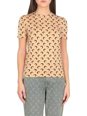 MARINE SERRE Printed T-shirt - Beige