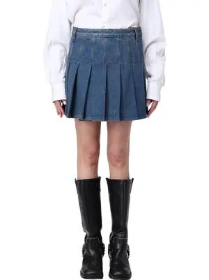 BURBERRY Burberry Pleated Denim Skirt