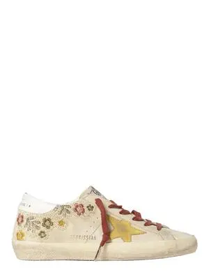 GOLDEN GOOSE Golden Goose Lace-Up Sneakers With Floral Embroidery