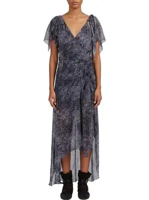 Isabel Marant Étoile Asymmetrical Ruffled Maxi Dress - Black