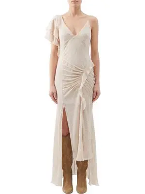 Isabel Marant Étoile Asymmetrical Ruffled Maxi Dress - Ecru