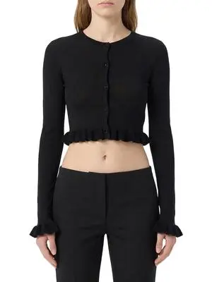 Blumarine Ruffled Cropped Cardigan - Black