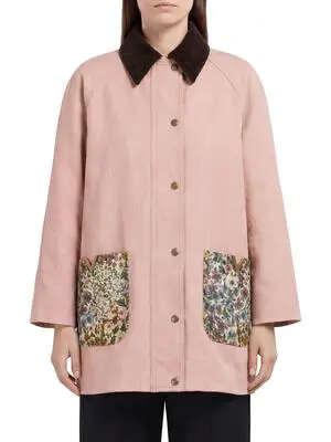 Valentino Garavani Cotton And Linen Jacket With Floral Pockets - Pink