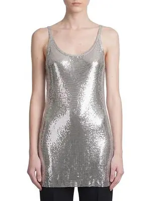 Rabanne Metallic Chainmail Top - Silver