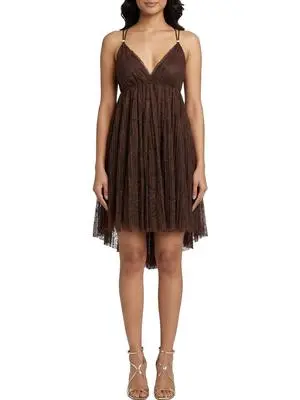 ELISABETTA FRANCHI Elisabetta Franchi Lace V-Neck Mini Dress