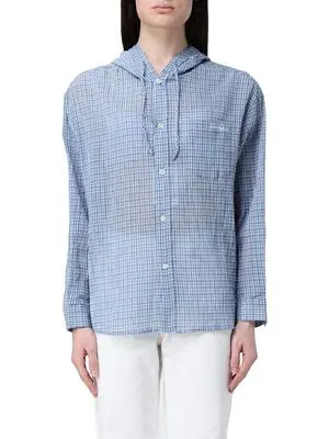 DUNST Plaid Hooded Shirt - Blue