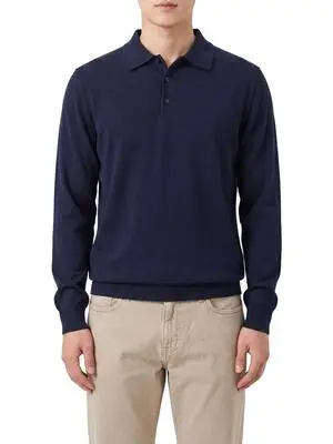 KANGRA Cotton And Silk Polo Shirt - Blue