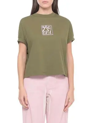 Marni Cotton T-shirt With Logo Detail - Green