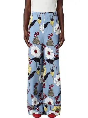 Marni Floral Print Wide Leg Trousers - Sky Blue