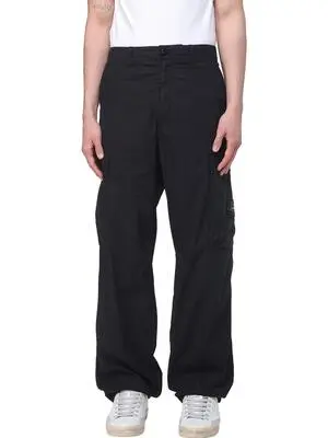 Stone Island Cotton Canvas Cargo Trousers - Black