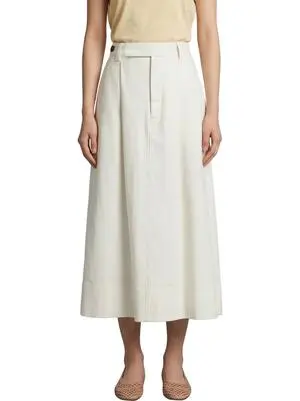 Brunello Cucinelli Brunello Cucinelli Pleated Midi Skirt Natural