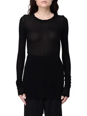 Rick Owens Ribbed Long Sleeve Sweater - Black