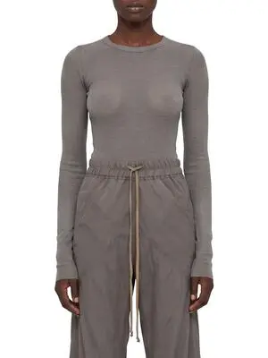 Rick Owens Rick Owens Ribbed Long Sleeve Sweater Grey