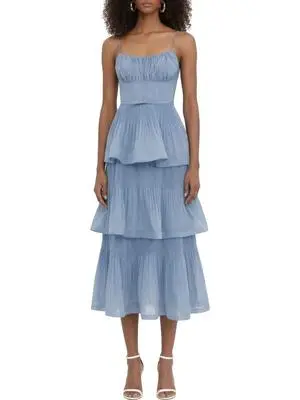 Zimmermann Natura Ruched A-Line Midi Dress - Light Peach | Editorialist