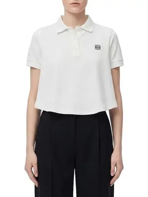 Loewe Cropped Polo Shirt - White