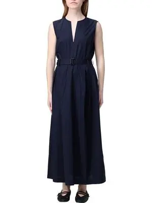 Woolrich Woolrich Sleeveless Belted Maxi Dress Blue