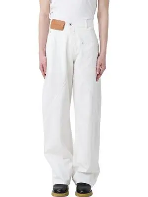 JW Anderson Jw Anderson Twisted Workwear Asymmetric Cotton Denim Jeans White
