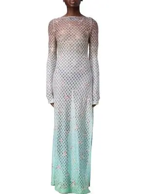 Missoni Long Sleeve Maxi Dress - Mint