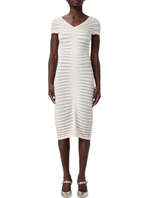 Elisabetta Franchi Fitted Knit Dress - White
