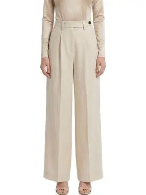 Brunello Cucinelli Wide Leg Tailored Pants - Beige