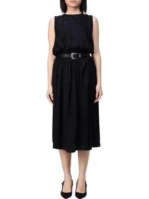 Pinko Sleeveless Midi Dress With Belt - Black