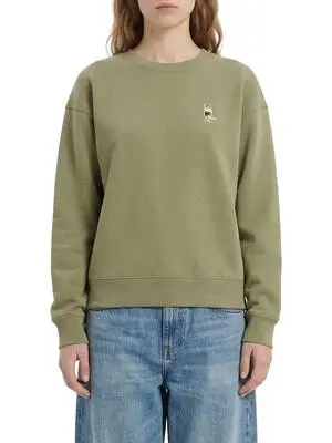 Maison Kitsuné Crewneck Sweatshirt With Embroidered Logo - Green