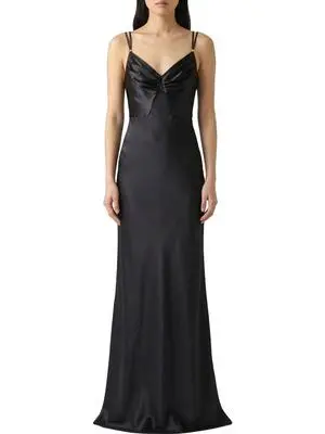 Elisabetta Franchi Satin Gown - Black
