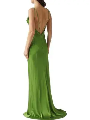 Elisabetta Franchi V-neck Maxi Dress - Green