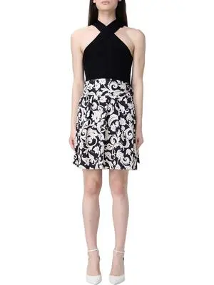 Liu Jo Halterneck Floral Print Midi Dress - Black
