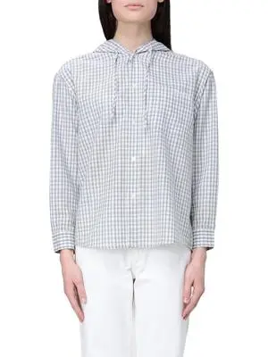 DUNST Checkered Hoodie Shirt - Blue