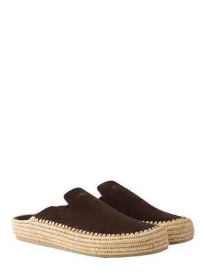 Prada Suede Mules - Brown