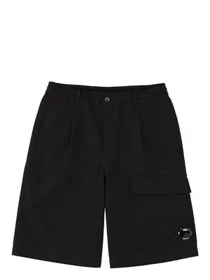 C.P. COMPANY Cargo Shorts With Logo Patch - Black