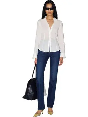 REFORMATION Raya Fitted Voile Shirt Ivory