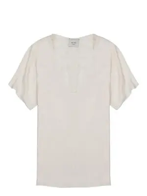 ALYSI Twill Silk Blouse - Ivory