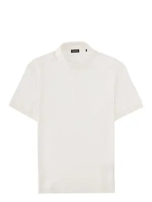 Zegna Polo In Cotone E Seta - White