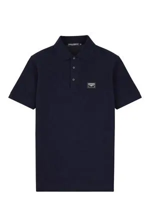 Dolce & Gabbana Polo Con Patch Logo - Blue